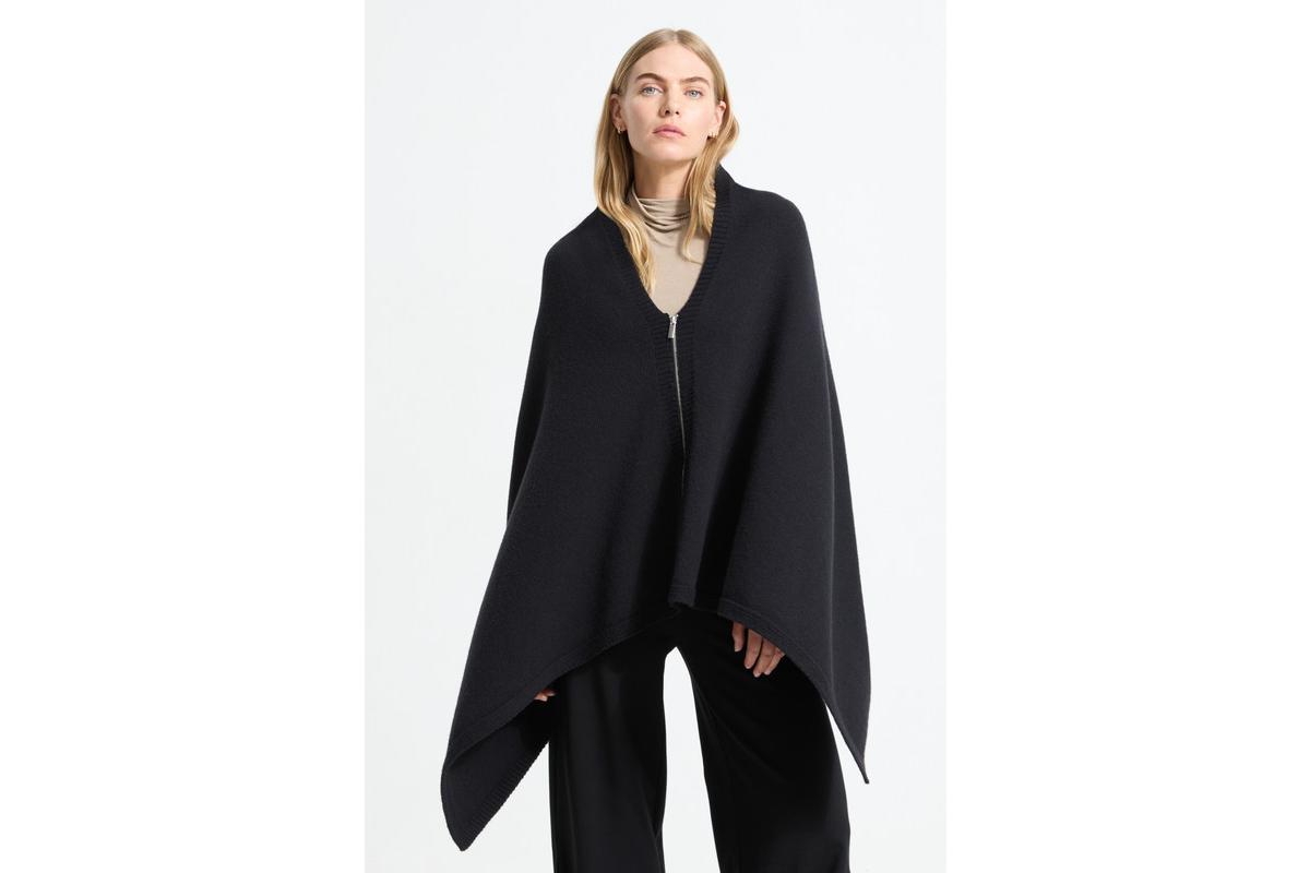 Click here for Marcella Womens Mika Knit Cape - Black prices