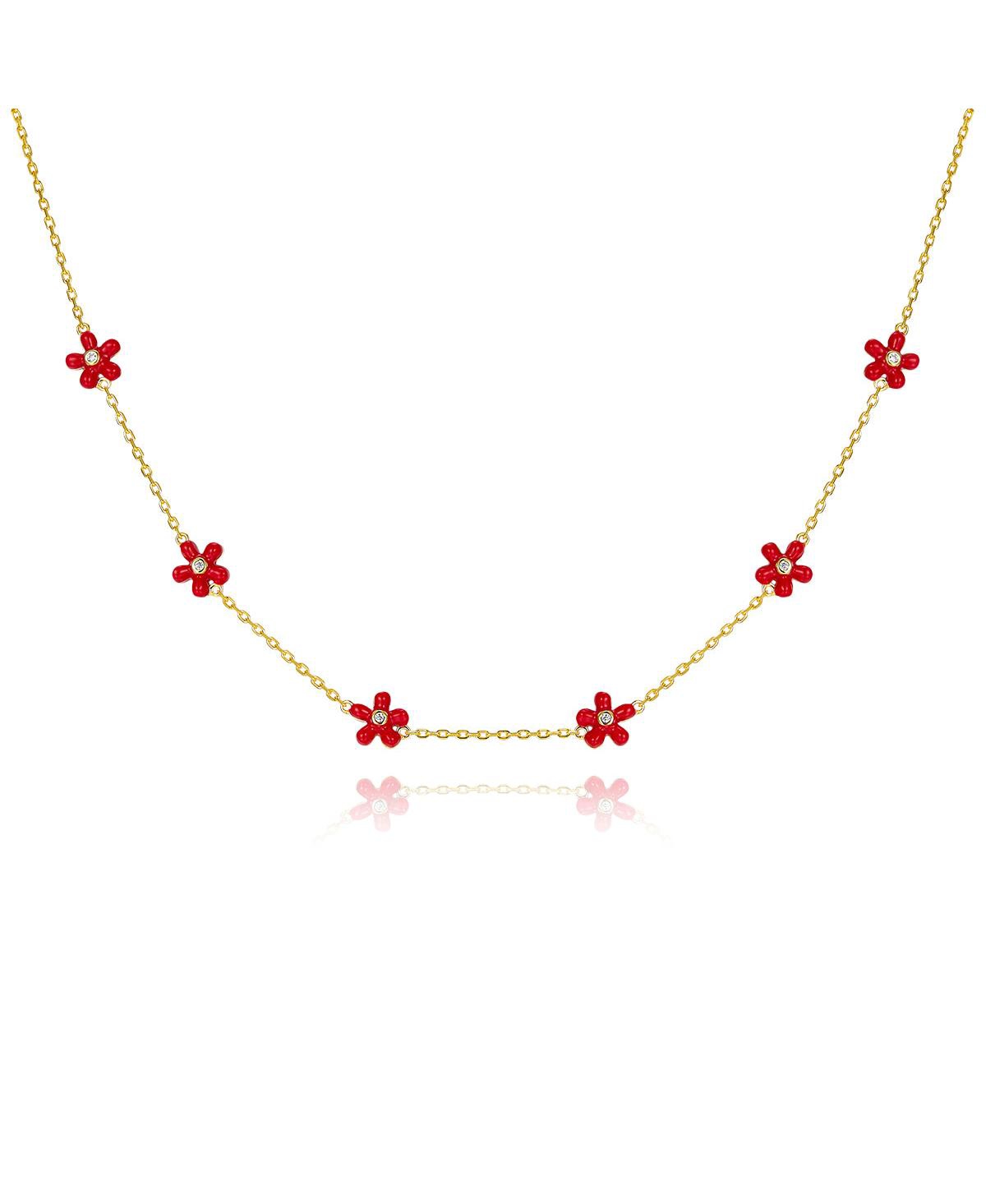 Click here for Anna Zuckerman Petit Rosie Red Necklace - Red prices