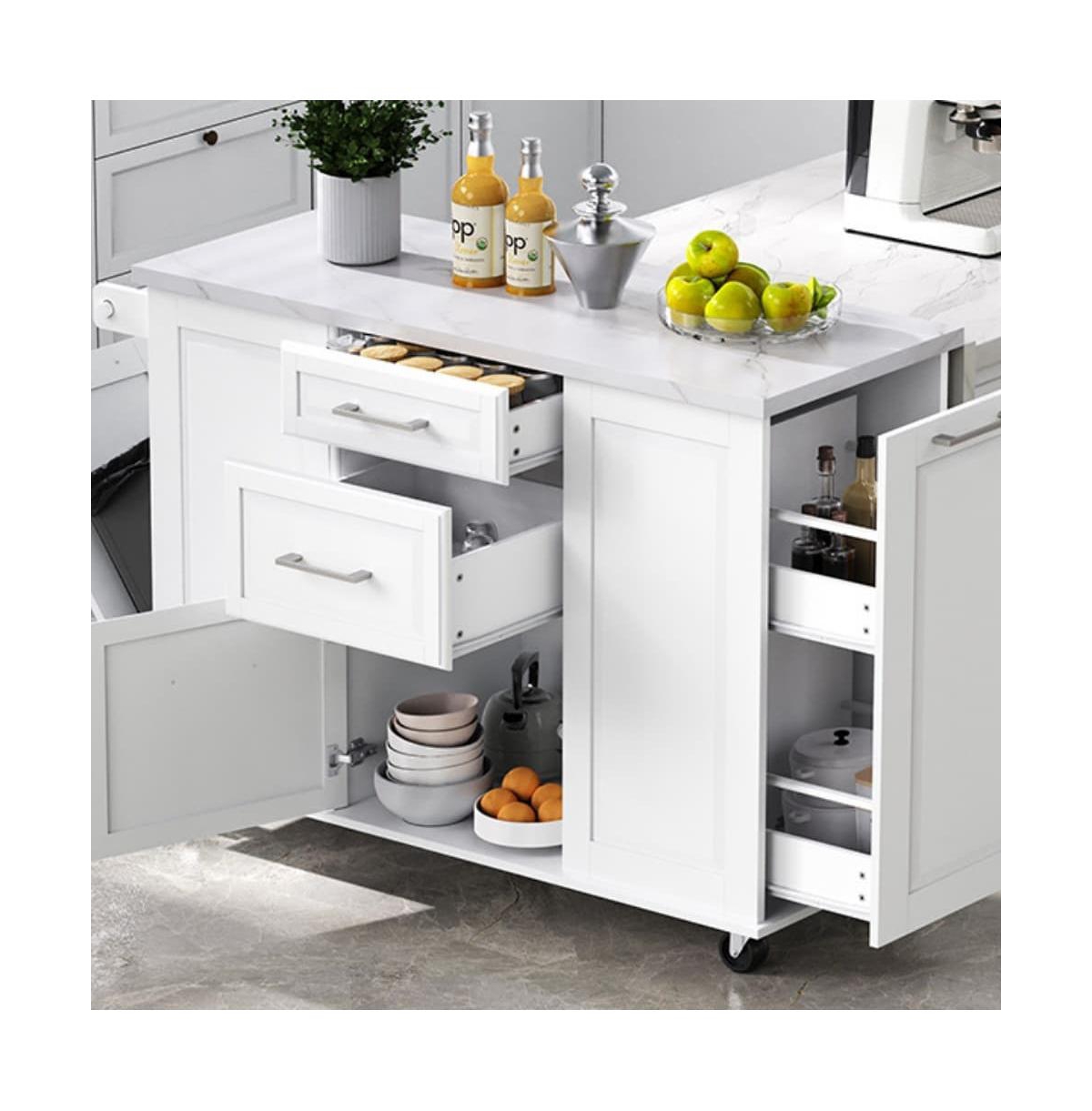 Click here for Maison Boucle 50.7 Rolling Kitchen Island with Dro... prices
