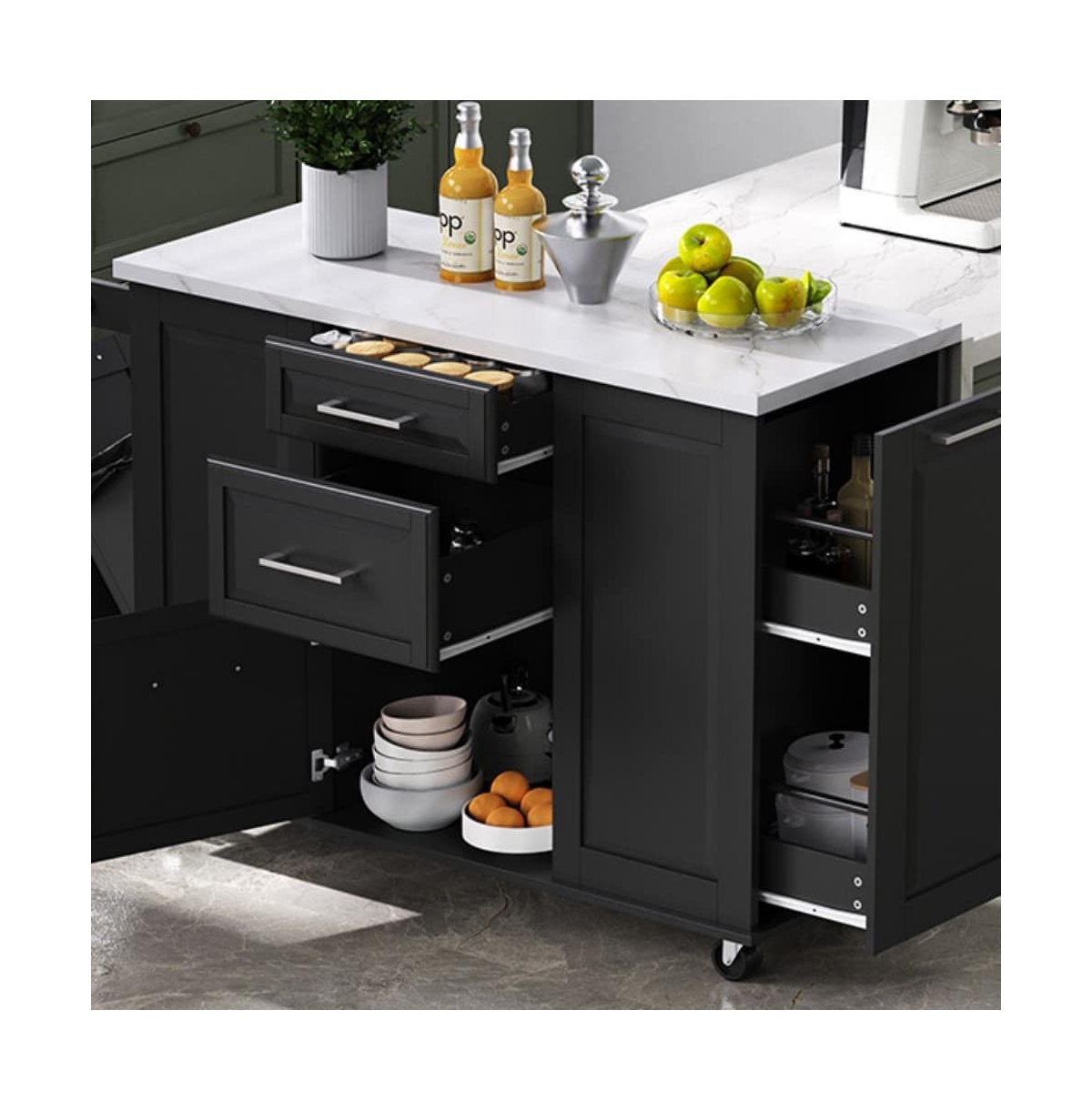 Click here for Maison Boucle 50.7 Rolling Kitchen Island with Dro... prices