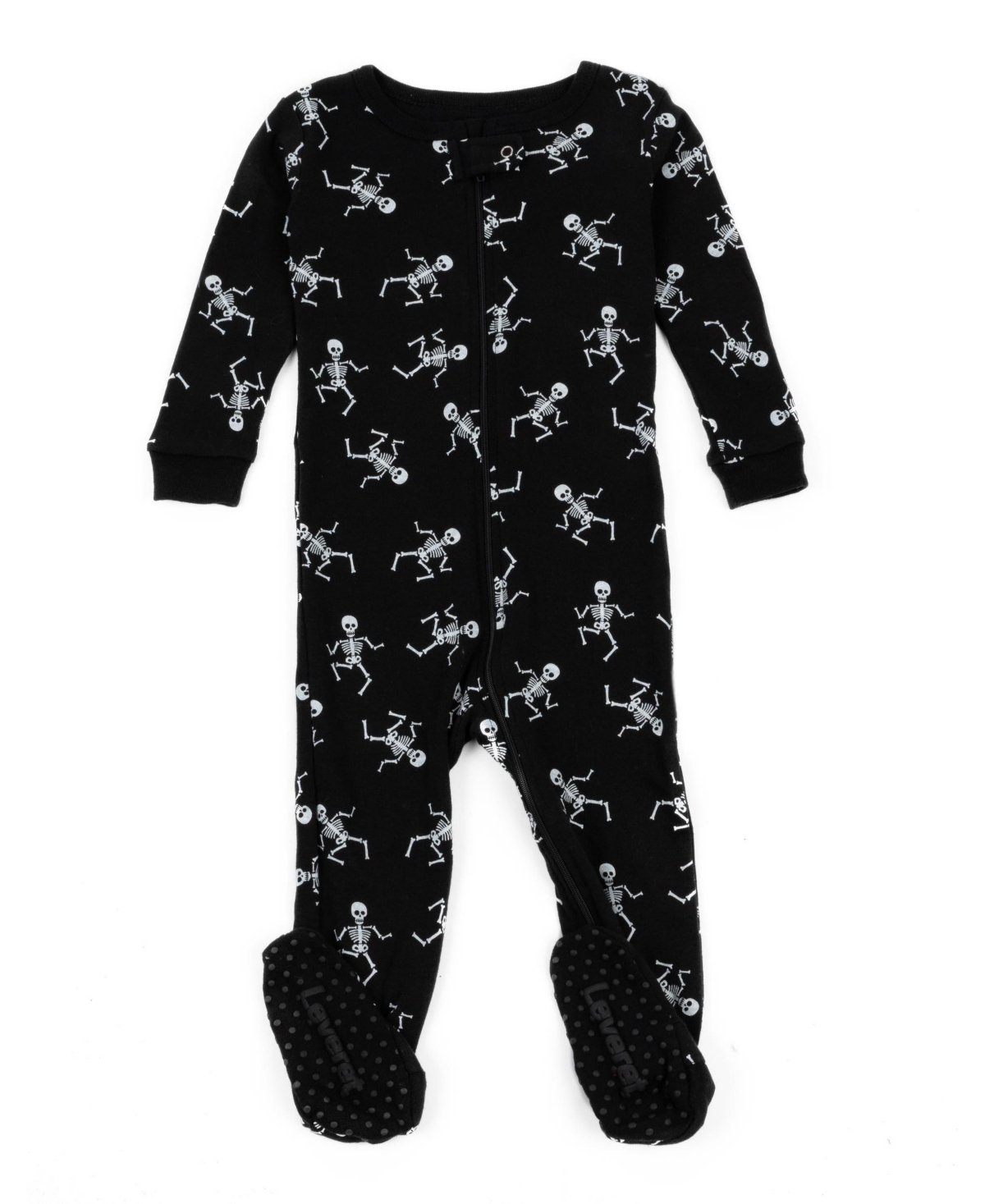 Click here for Leveret Baby Footed Cotton Pajamas - Skeleton Blac... prices