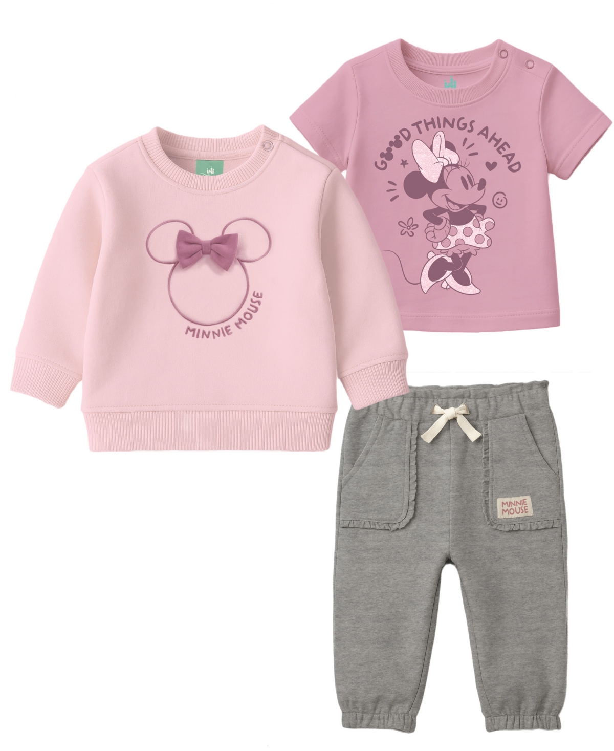 Click here for Disney Baby Girls 3-Piece Minnie Mouse Sweatshirt... prices
