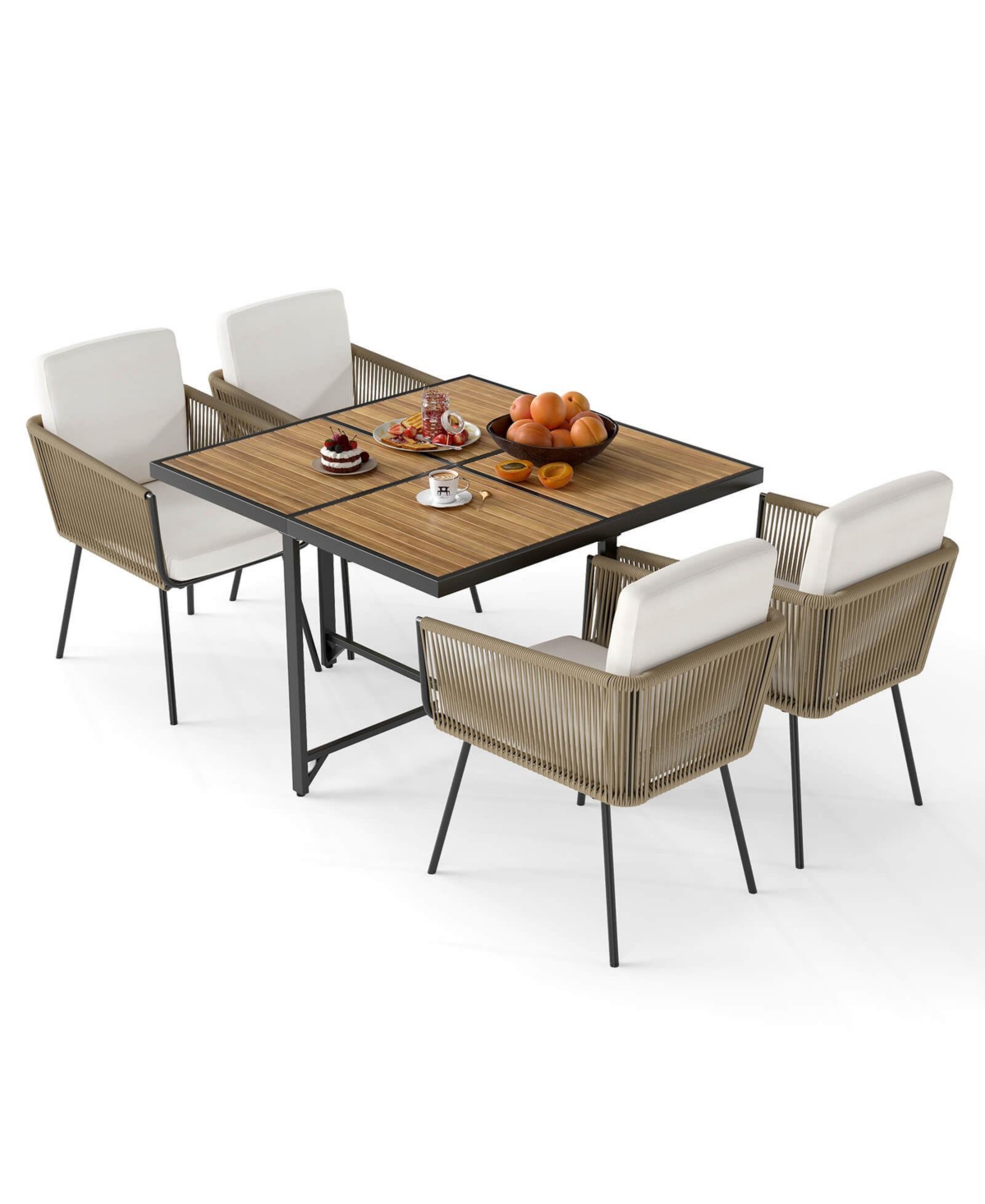 Click here for Gymax Set Of 5 Patio Dining Set Outdoor Rectangula... prices