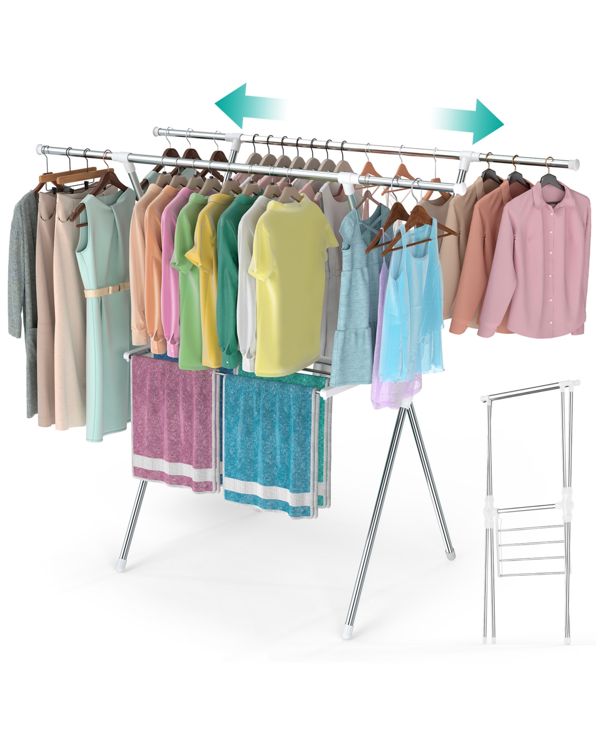 Click here for 2-Tier Clothes Drying Rack with Adjustable Gullwin... prices