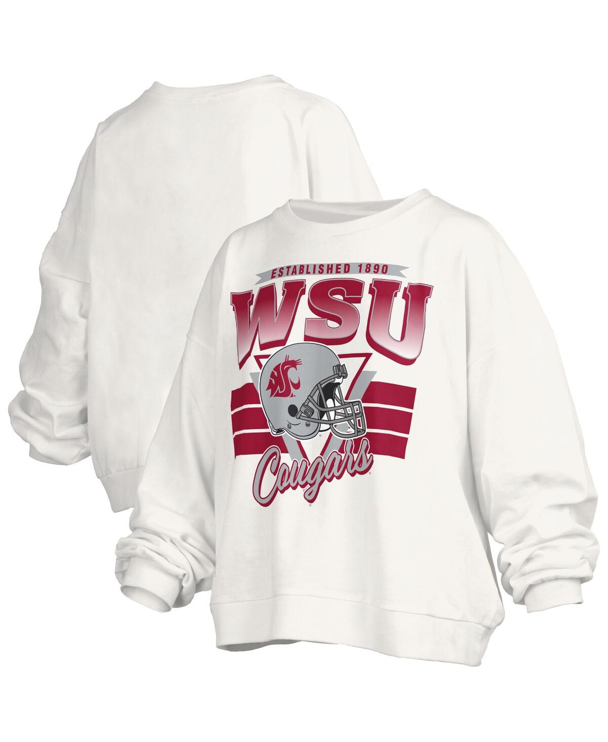 Click here for Pressbox Womens White Washington State Cougars Ove... prices
