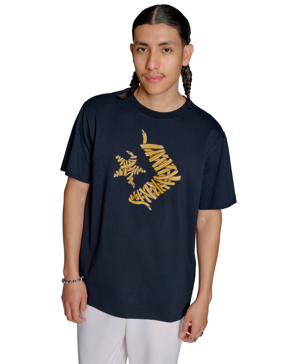 Click here for Converse Mens Shoelace Graphic Print T-Shirt - Bla... prices