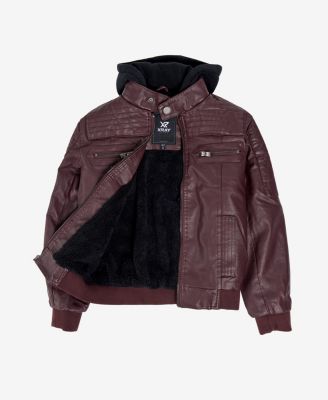 Click here for Boys Lined Pu Jacket With Knit Hood prices