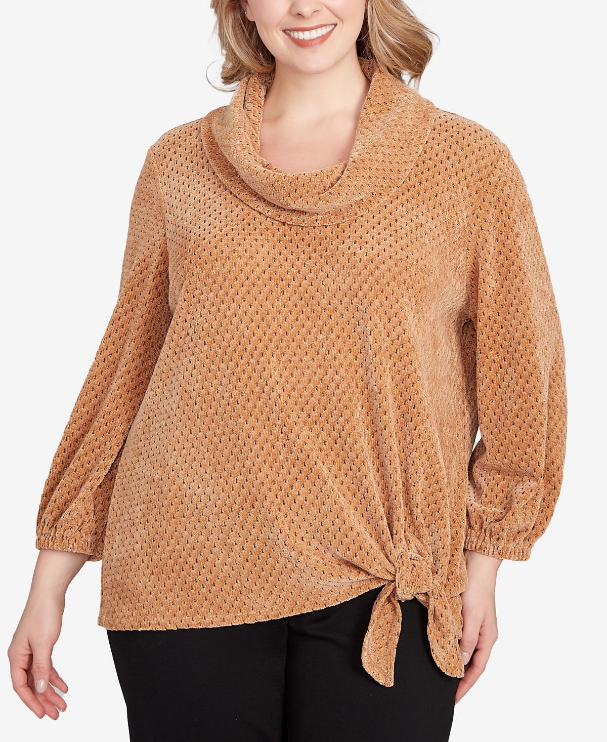 Click here for Ruby Rd. Plus Size Honeycomb Chenille Cowl Neck To... prices