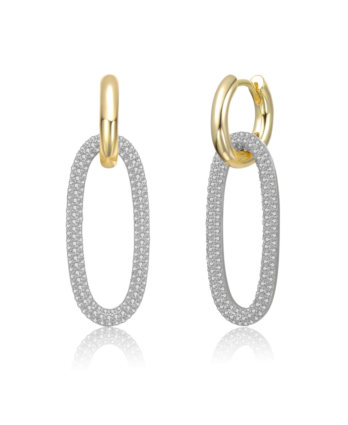 Click here for Genevive Sterling Silver Two Tone with Clear Cubic... prices