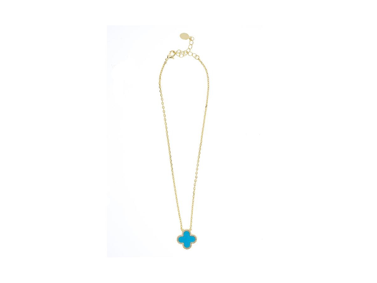 Click here for Turquoise Flower Solitaire Pendant with Cz Surroun... prices