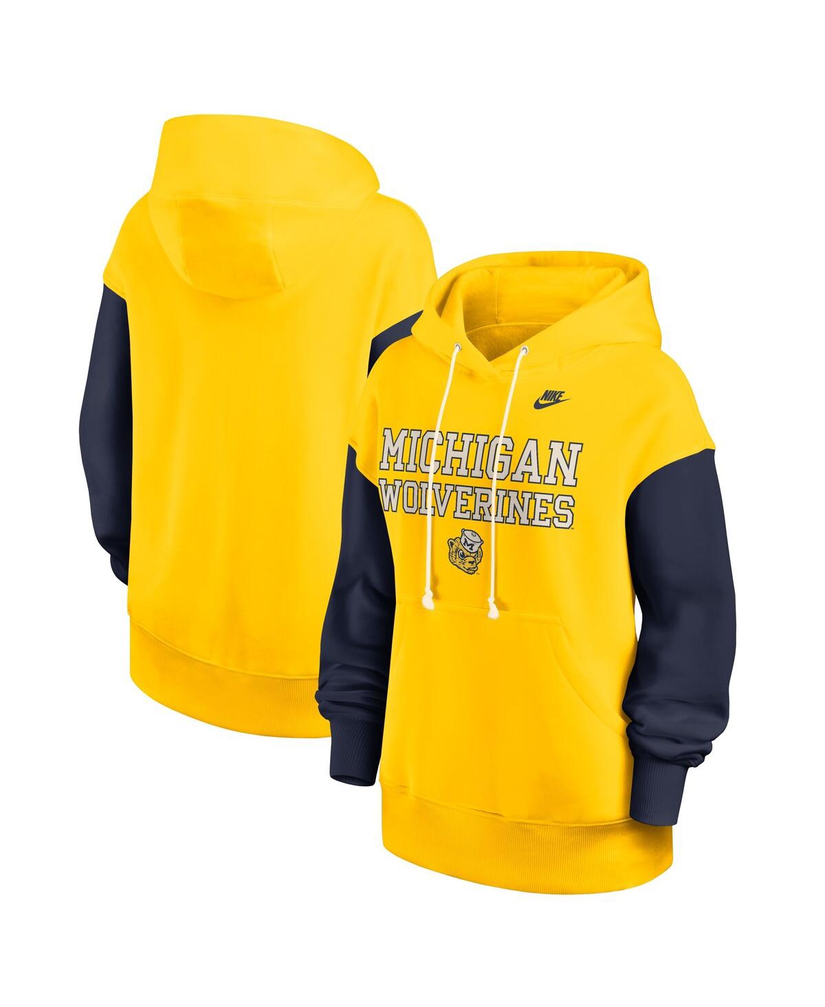 Click here for Nike Womens Maize/Navy Michigan Wolverines Oversiz... prices