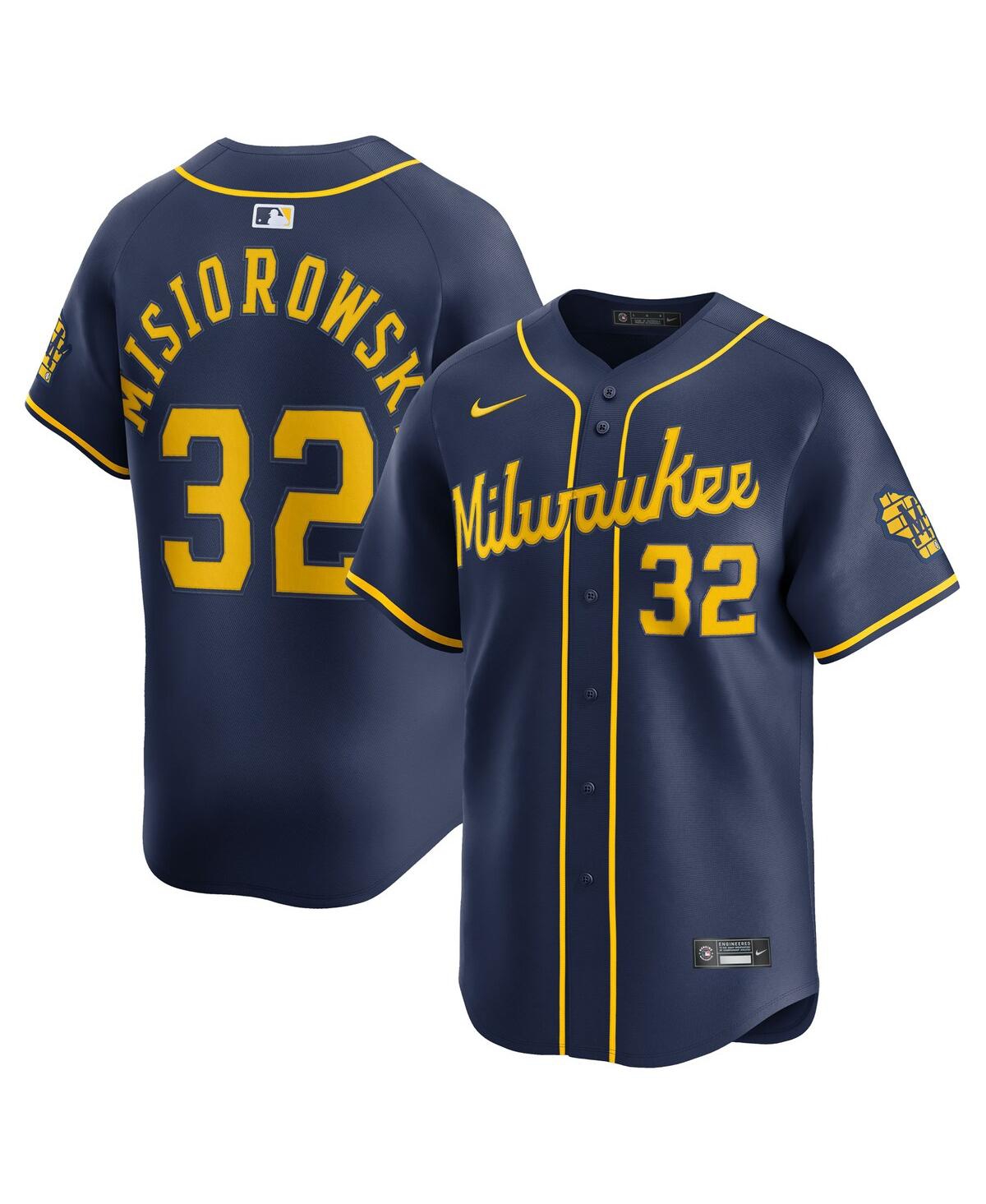 Click here for Nike Mens Jacob Misiorowski Navy Milwaukee Brewers... prices