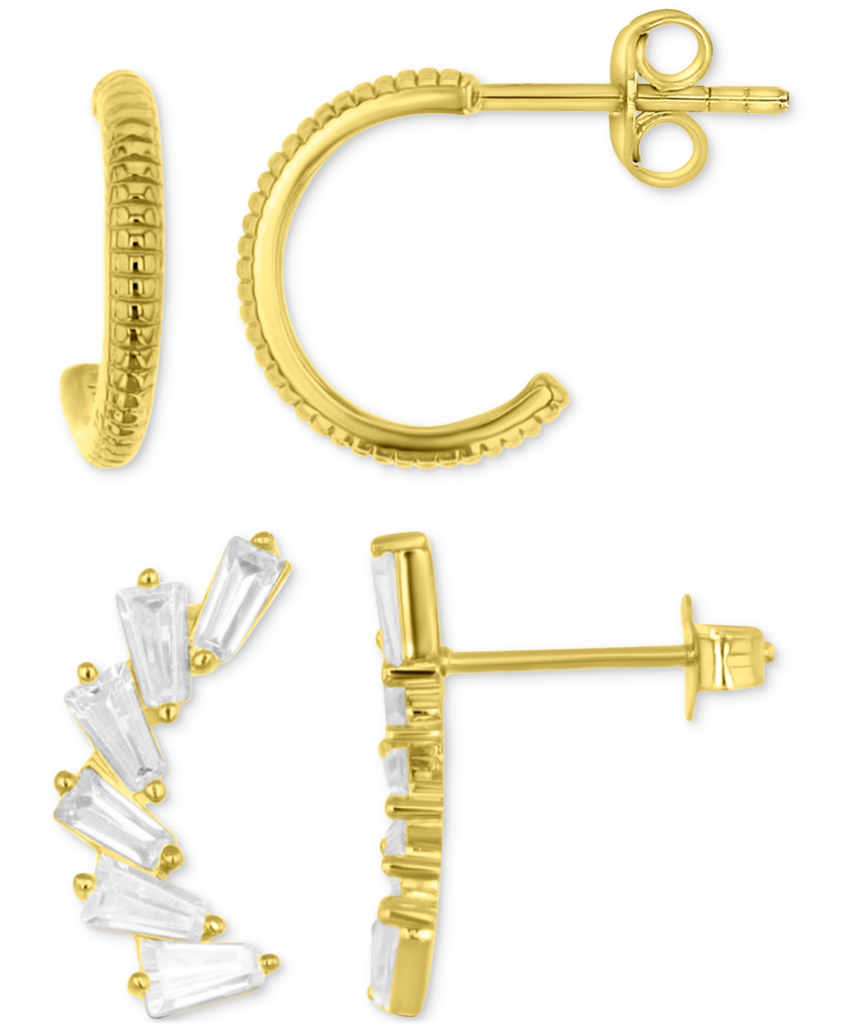 Click here for Macys Cubic Zirconia Earring Set in 14k Yellow Gol... prices