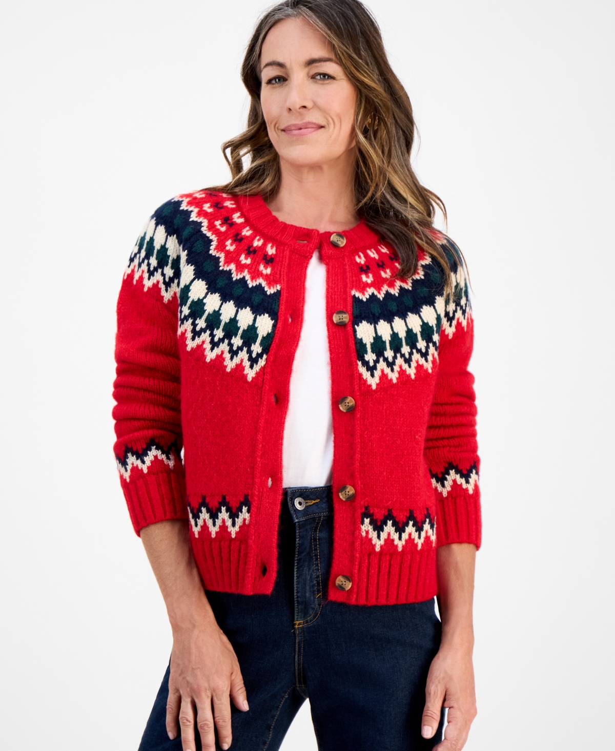 Click here for Style & Co Petite Fair Isle Cardigan  Macys Exclus... prices