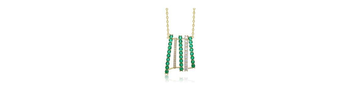 Click here for Rachel Glauber Clear & Green Cubic Zirconia Bar Pe... prices