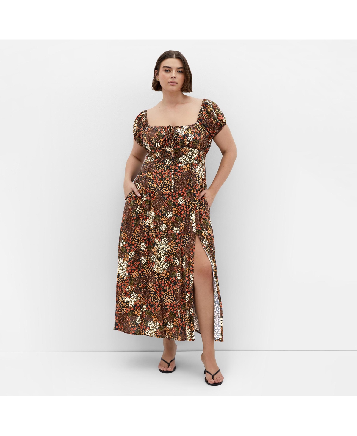 Click here for City Chic Womens Abbie Print Maxi Dress - Mocha prices