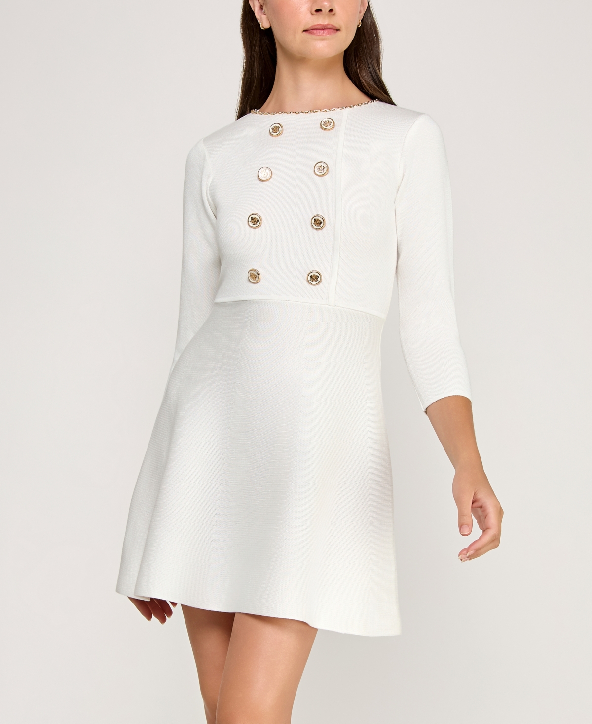 Click here for Bcx Juniors 3/4-Sleeve Crewneck Sweater Dress - Iv... prices