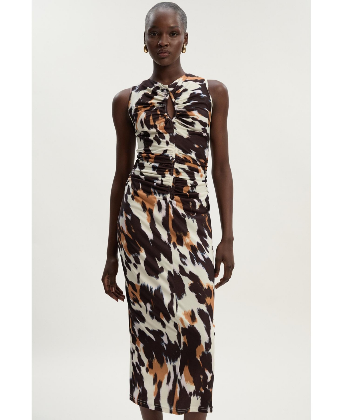 Click here for Karen Millen Womens Cut Out Neck Midi Dress - Anim... prices