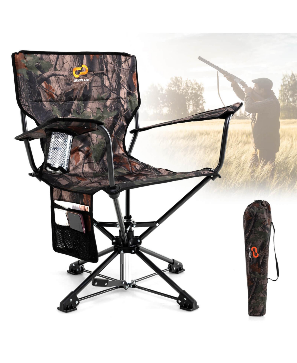 Click here for Costway 360Â° Swivel Hunting Chair with Mesh Cup H... prices