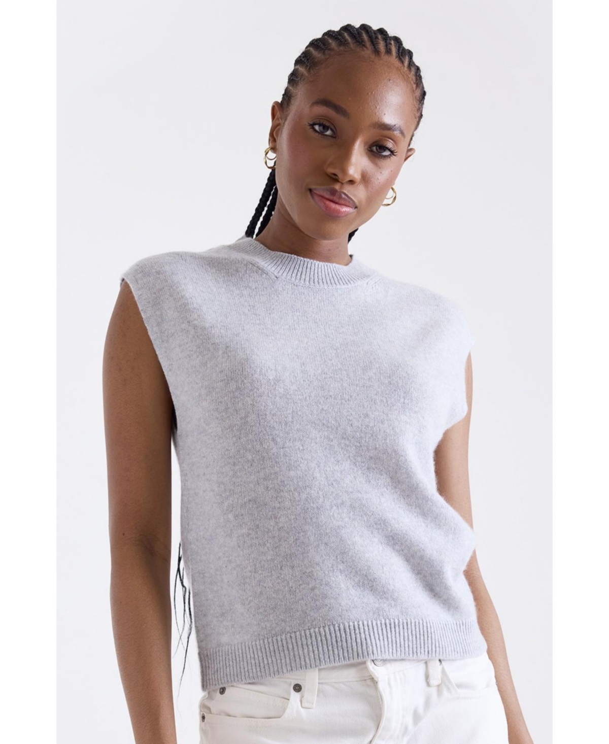 Click here for 1982 Womens Zarah Crew Neck Cashmere Knit Vest - S... prices