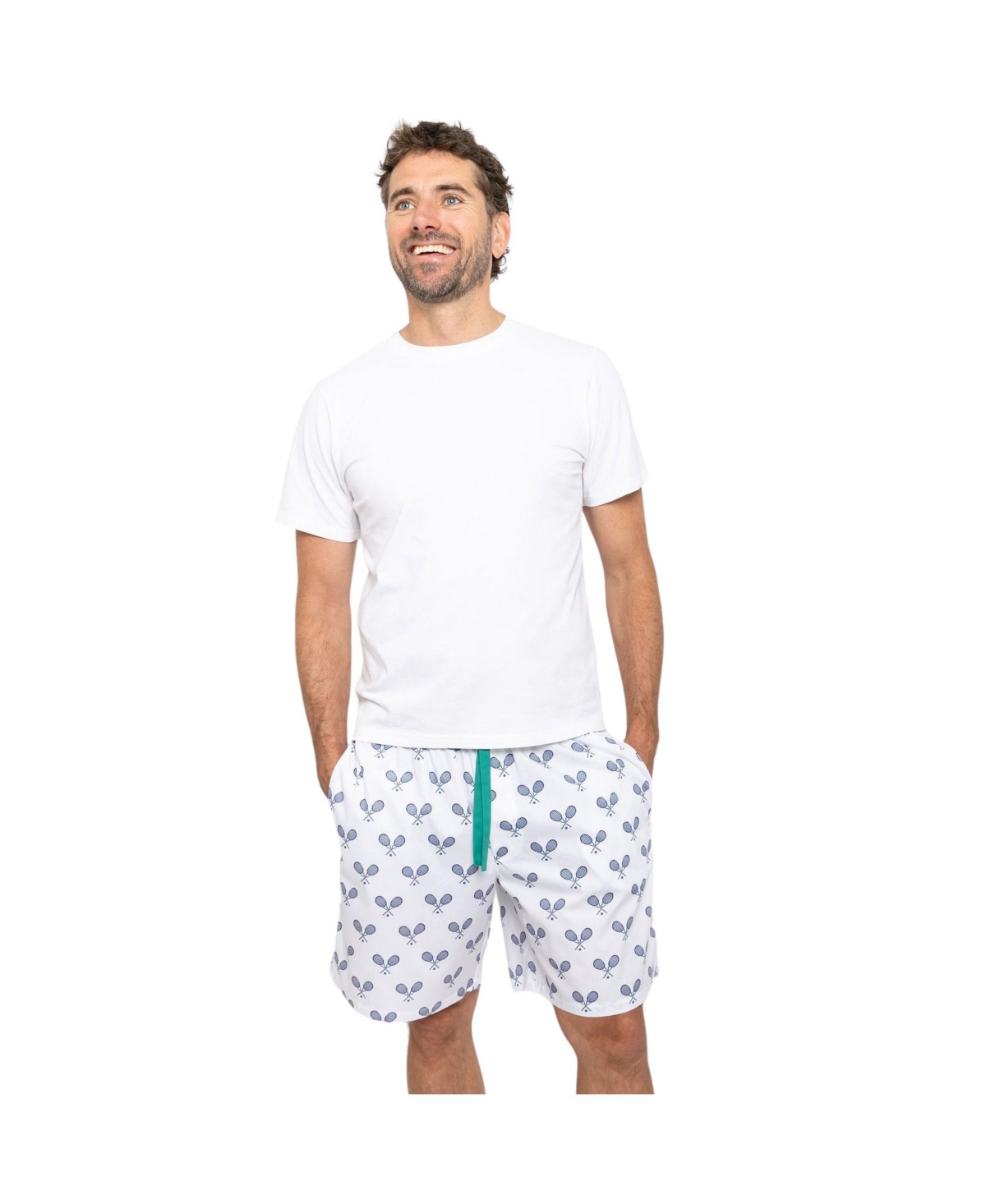 Click here for Sant and Abel Mens Tennis Navy Sleep Shorts - Tenn... prices