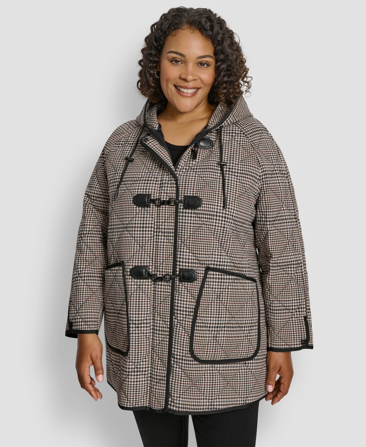 Click here for Dkny Plus Size Hooded Toggle-Front Quilted Coat -... prices