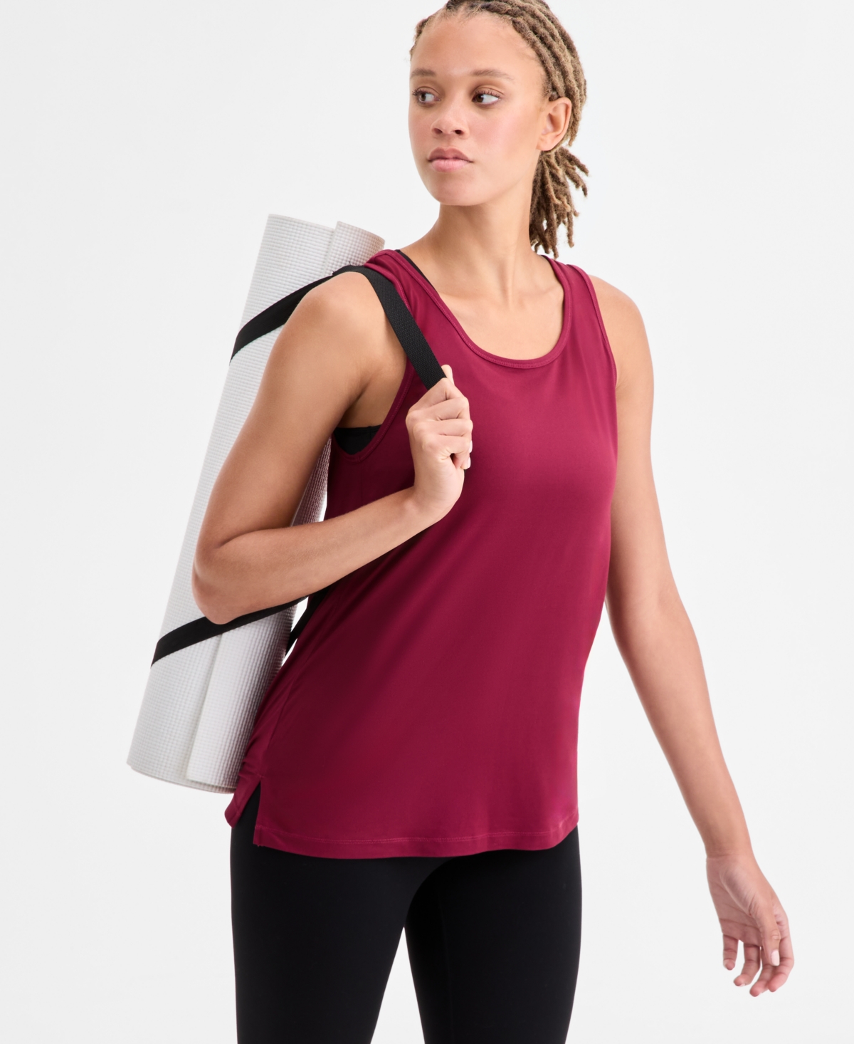 Id Ideology Womens Performance Racerback Muscle Tank Top  Created for Macys - Red Shiraz