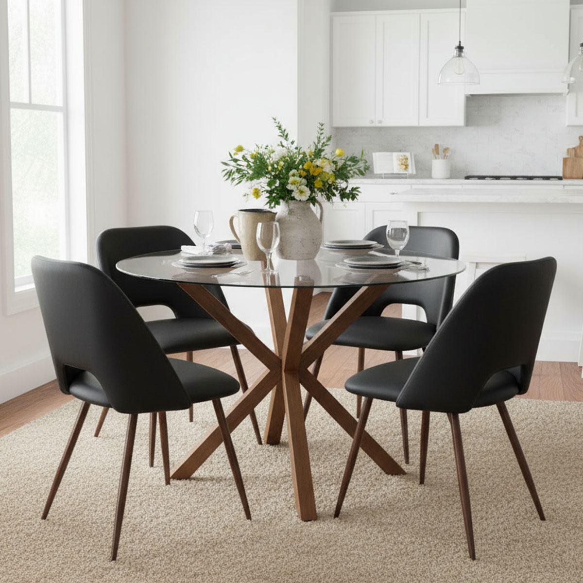 Click here for Maison Boucle Elegant 5-Piece Dining Set: 39.4-Inc... prices