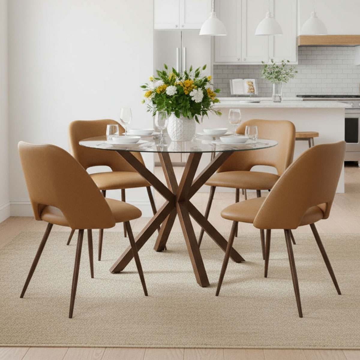 Click here for Maison Boucle Elegant 5-Piece Dining Set: 39.4-Inc... prices