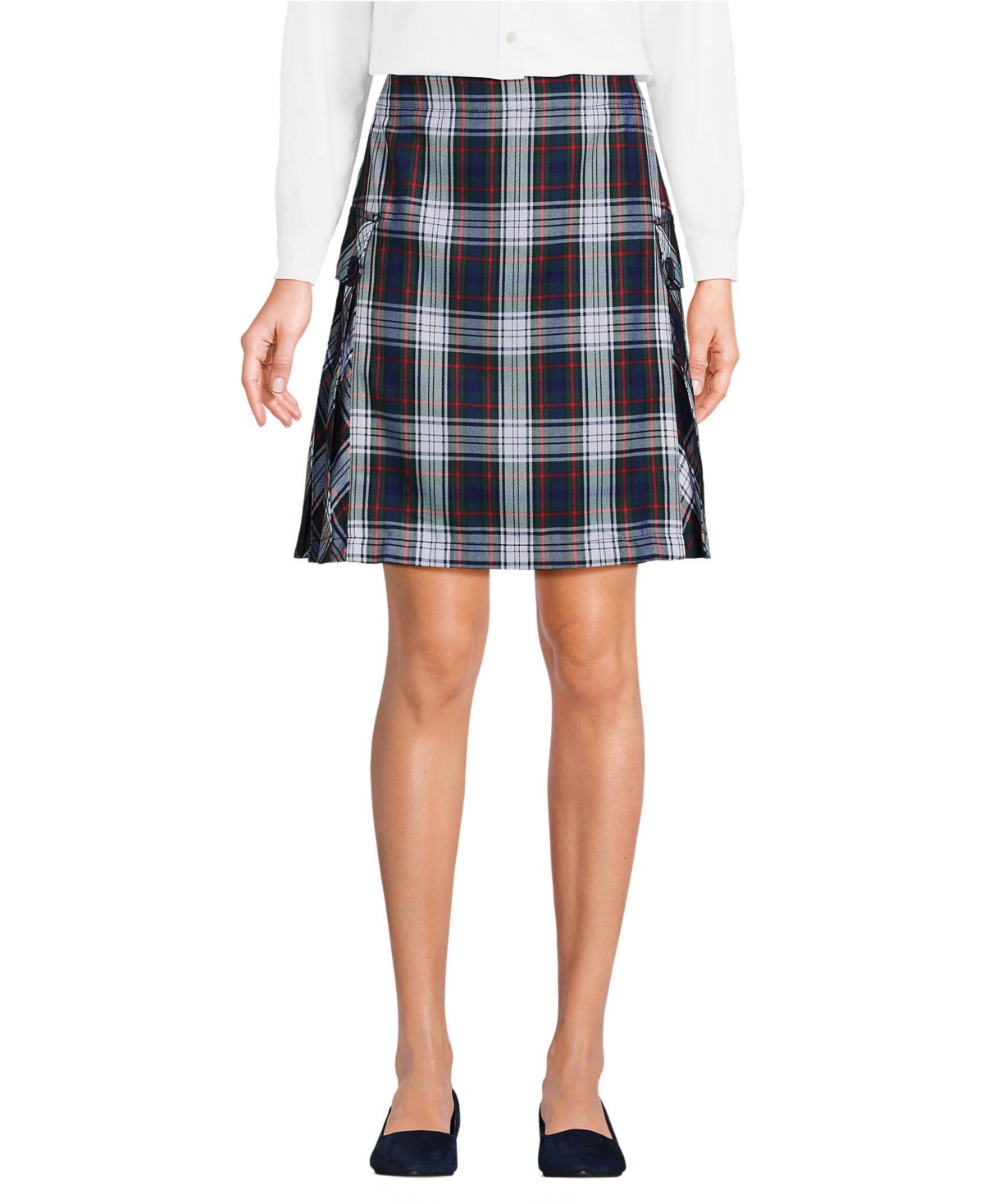 Click here for Lands End Womens Above the Knee Plaid Side Pleat S... prices