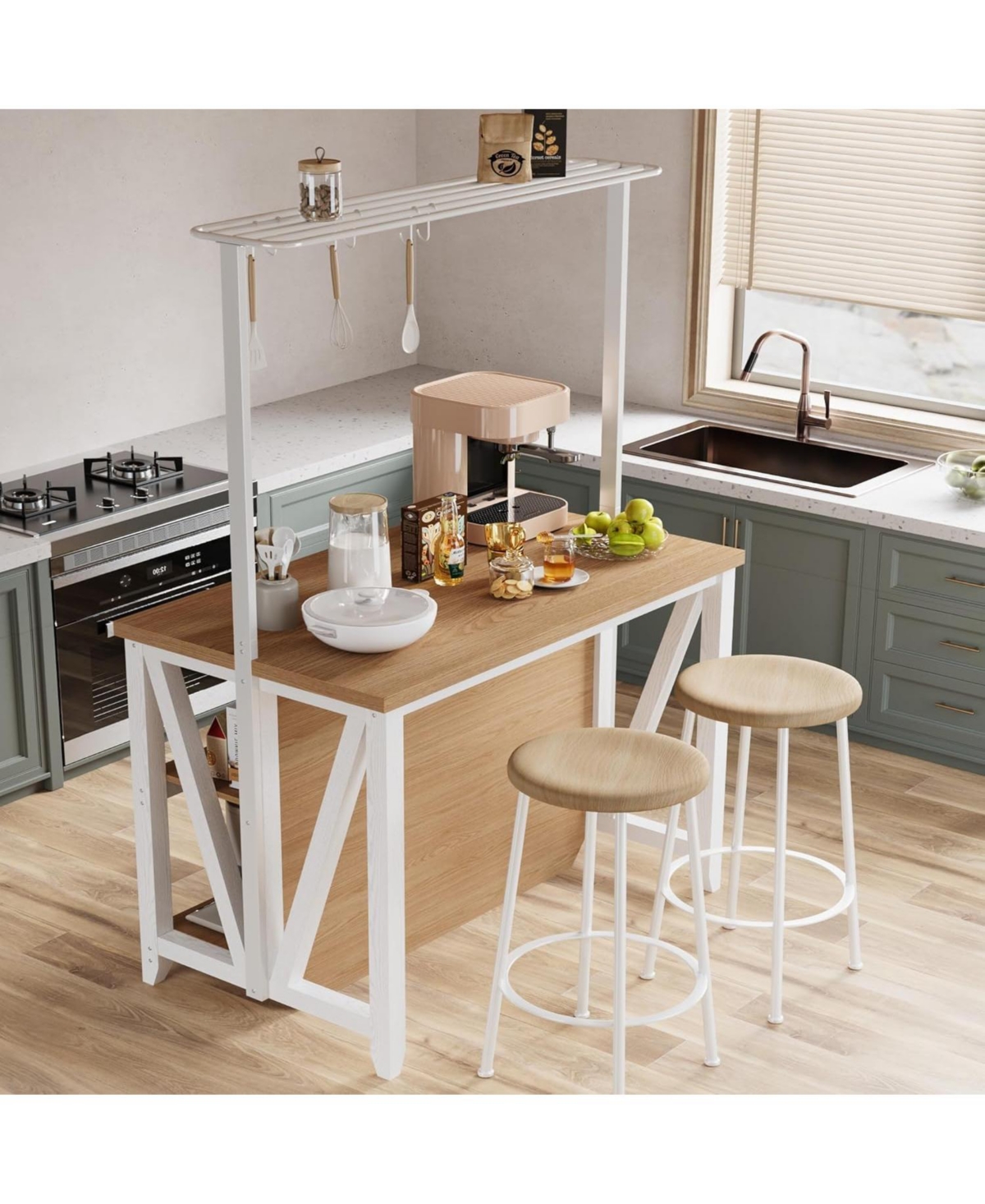 Click here for Wooden Kitchen Island with Power Outlet & Led Ligh... prices