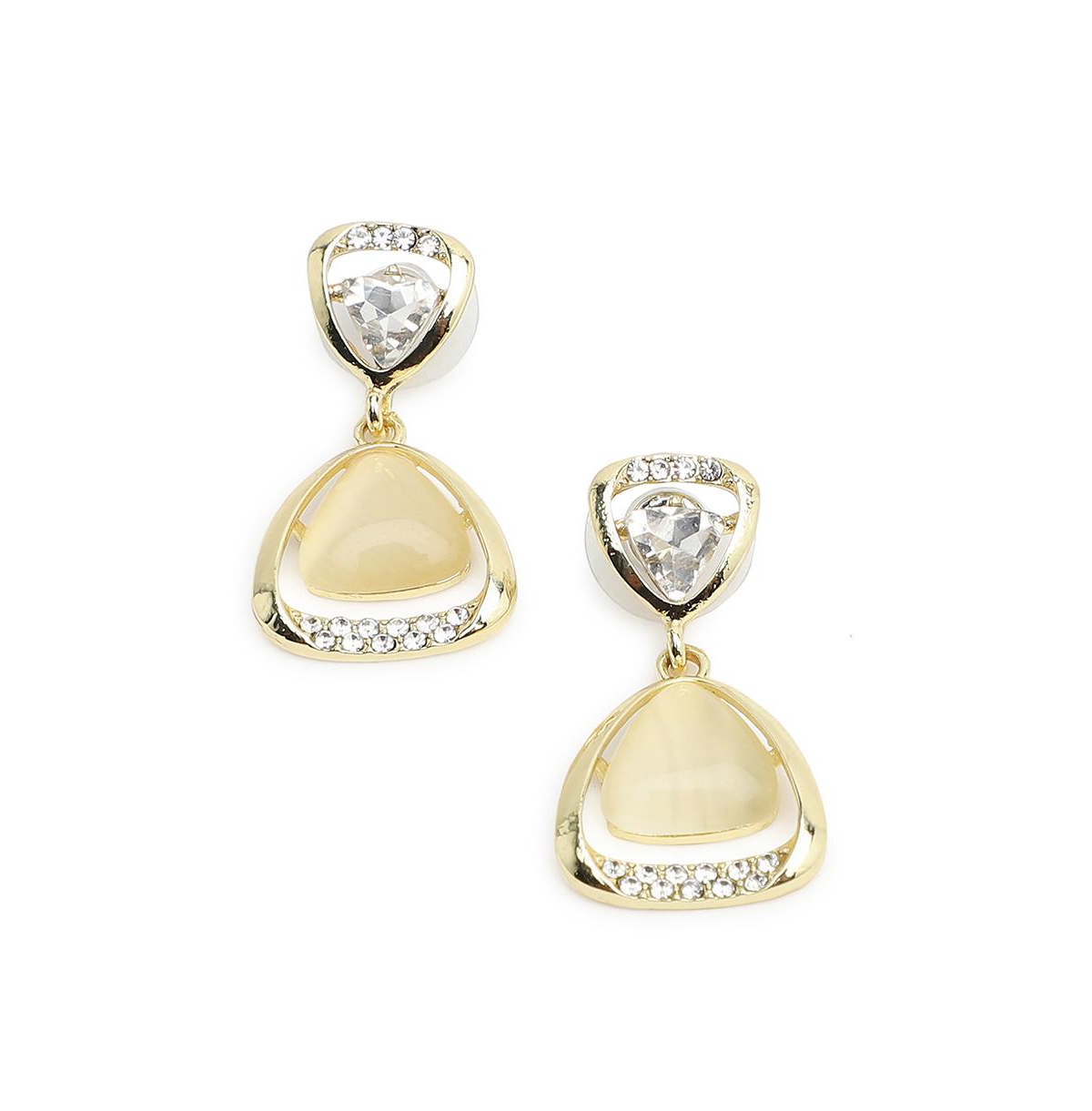 Click here for Sohi Abstract-Stone Drop Earrings - Silver prices