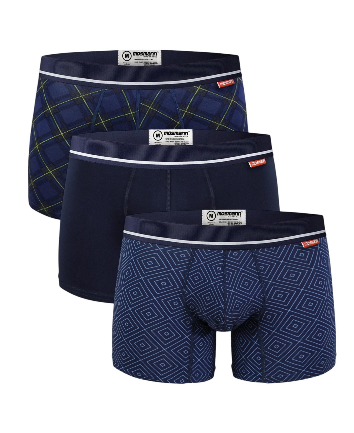 Click here for Mosmann Australia Mens 3-Pack Trunk - Helix - Mult... prices