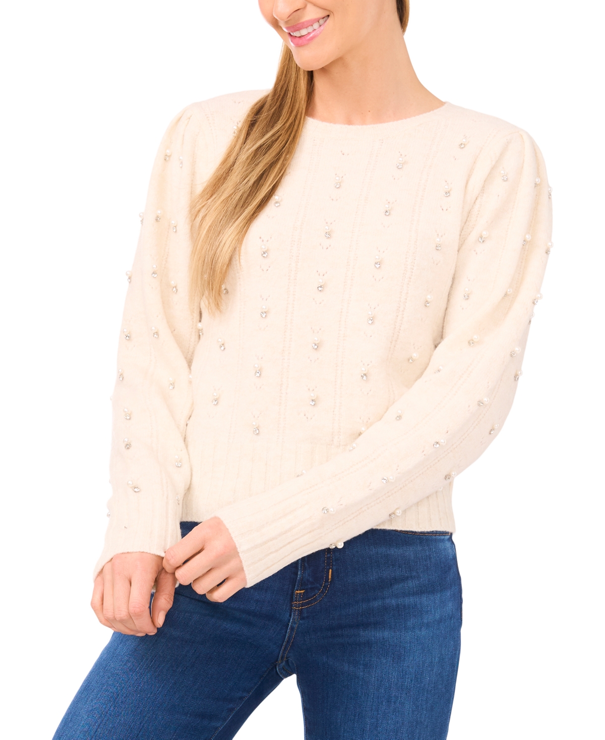 Click here for CeCe Womens Allover Embellished Long Sleeve Sweate... prices