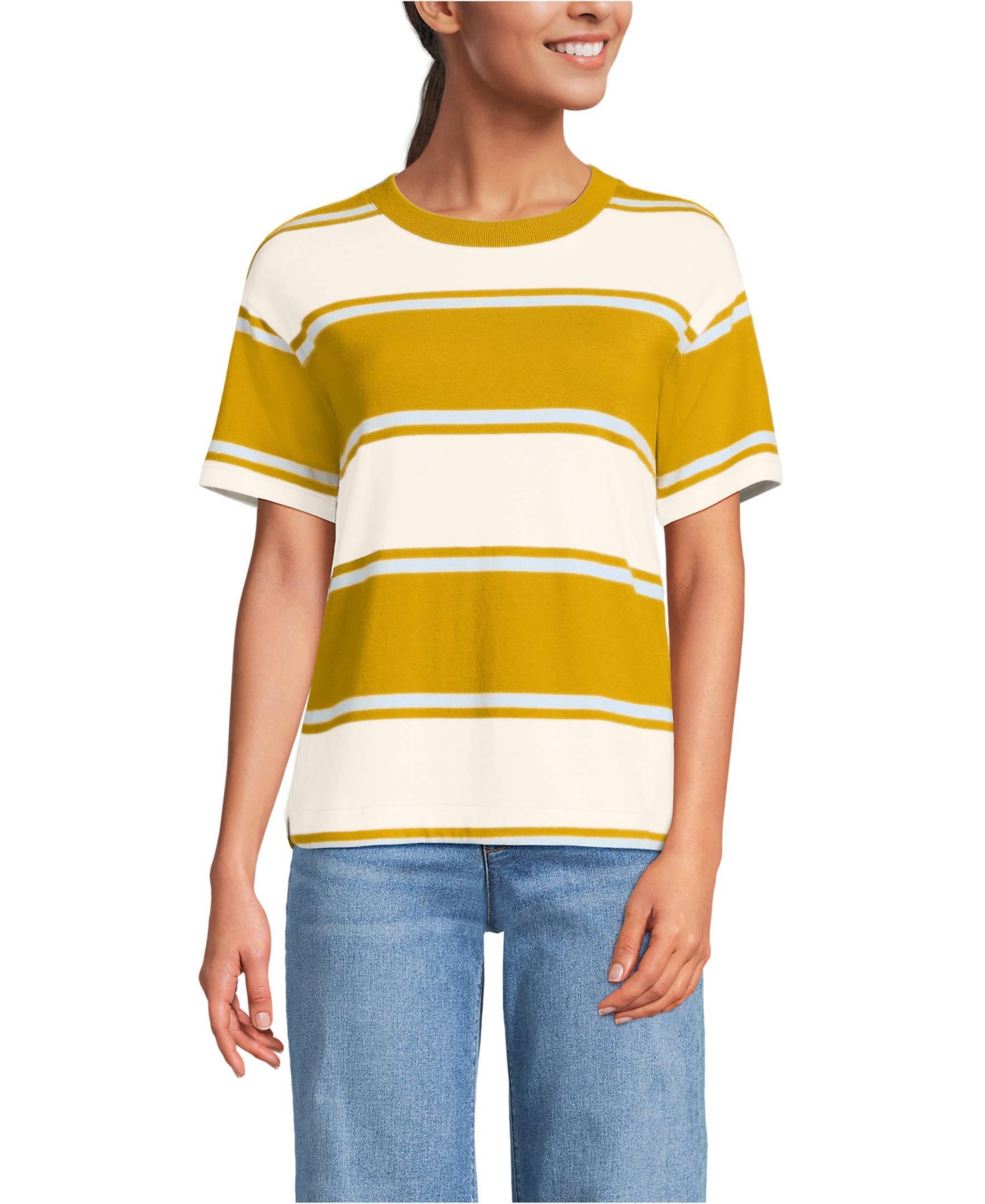 Click here for Lands End Womens Short Sleeve Mariner T-Shirt - Di... prices