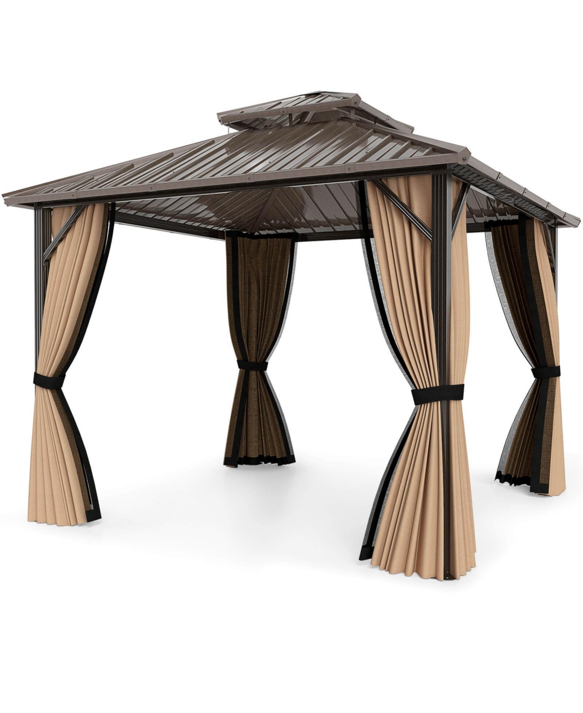 Click here for Costway 10 x 10 Ft Hardtop Gazebo with Netting Hea... prices