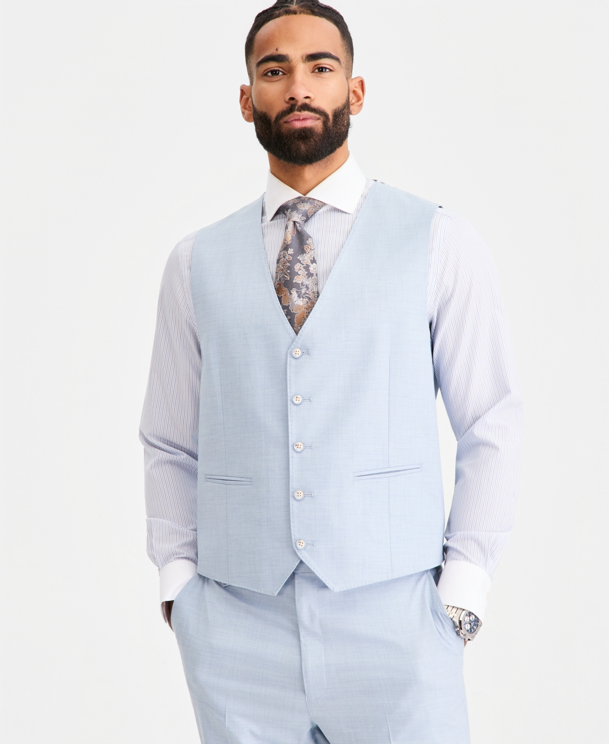 Click here for Tayion Collection Mens Classic-Fit Suit Separate V... prices