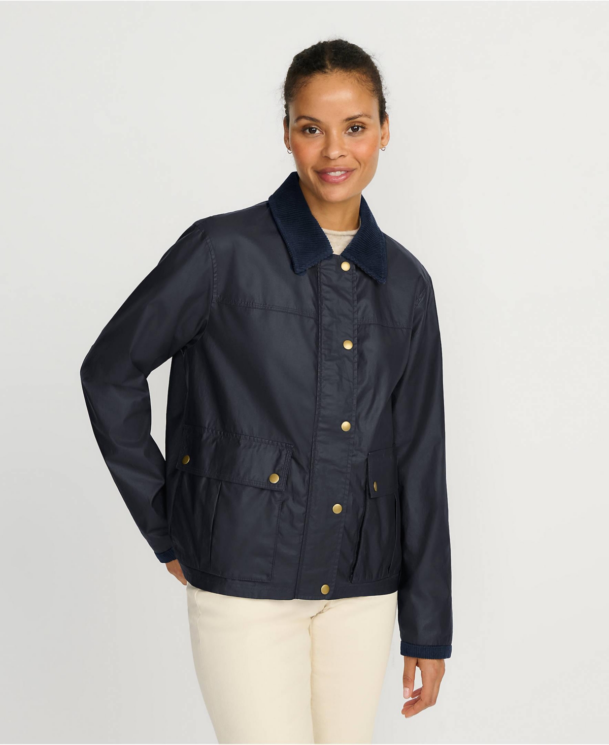 Click here for Lands End Womens Waxed Cotton Barn Jacket - Dark n... prices
