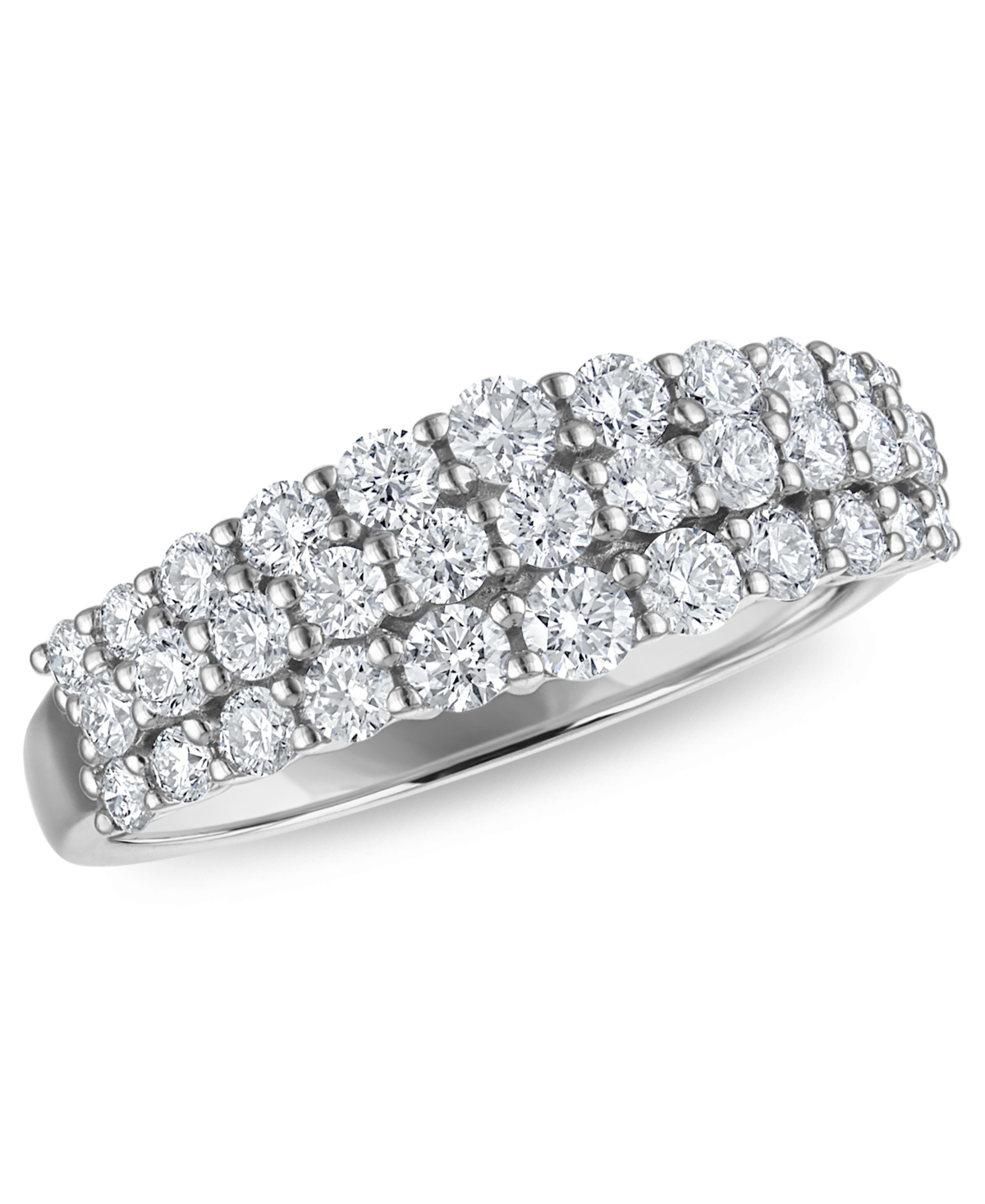 Click here for Diamond 3-Row Band Ring (1 ct. t.w.) in 14k White... prices