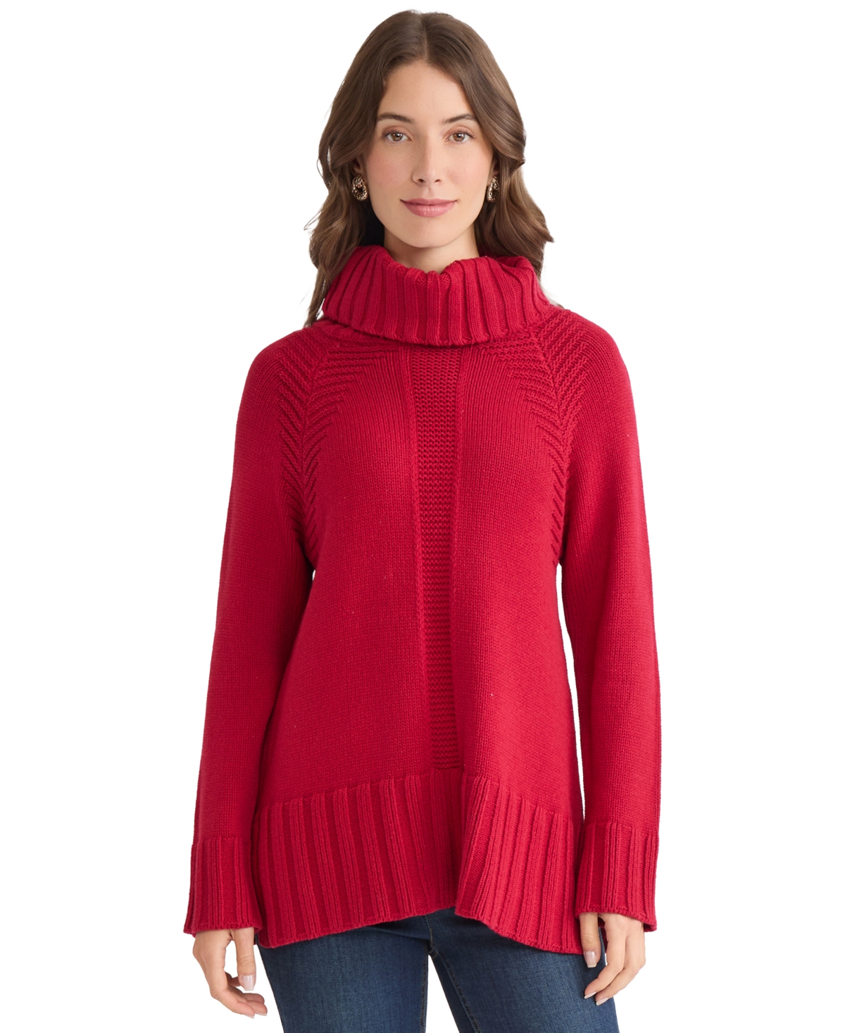 Click here for Jones New York Womens Raglan Sleeve Funnel Neck Sw... prices
