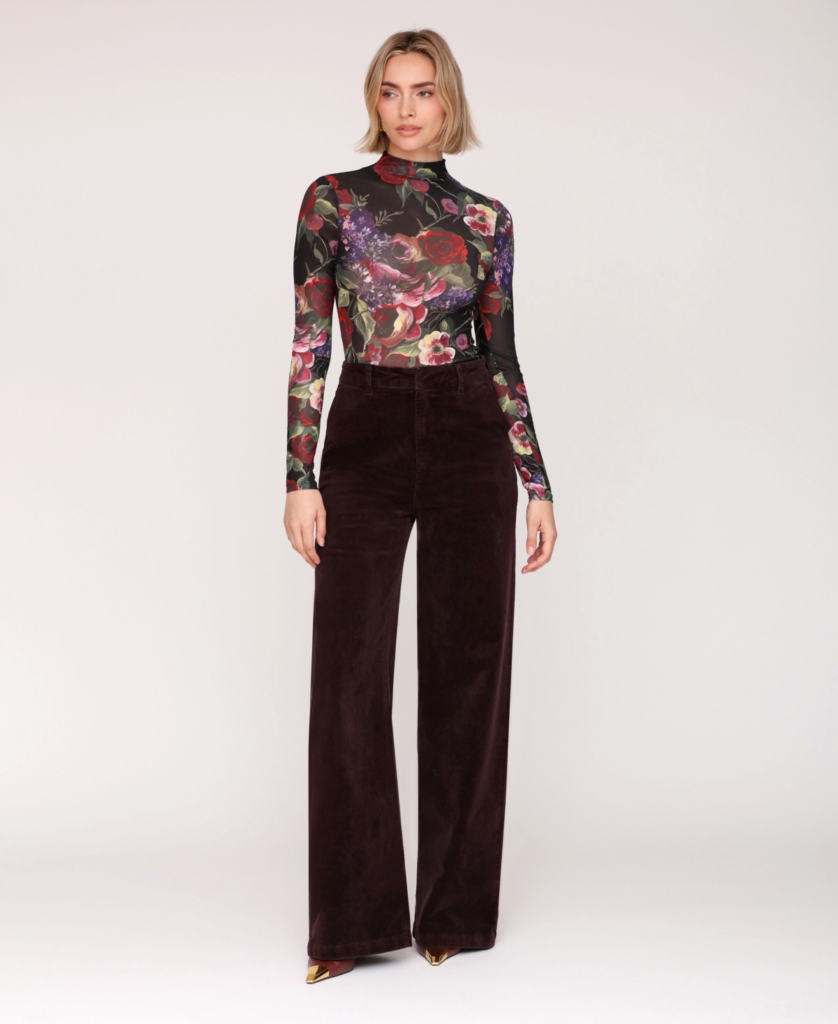 Click here for Avec Les Filles Womens Wide Leg Trousers - Raisin prices