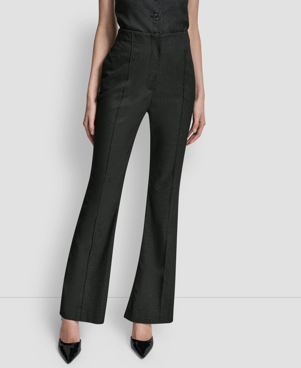 Click here for Dkny Womens Fit and Flare Mid Rise Trousers - Blac... prices