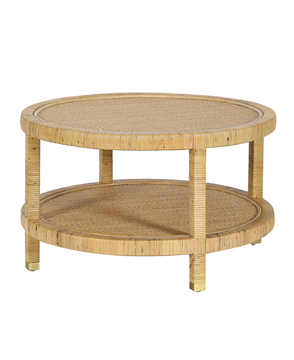Click here for Tov Furniture 15.9 Amara Rattan Bold Brass Coffee... prices