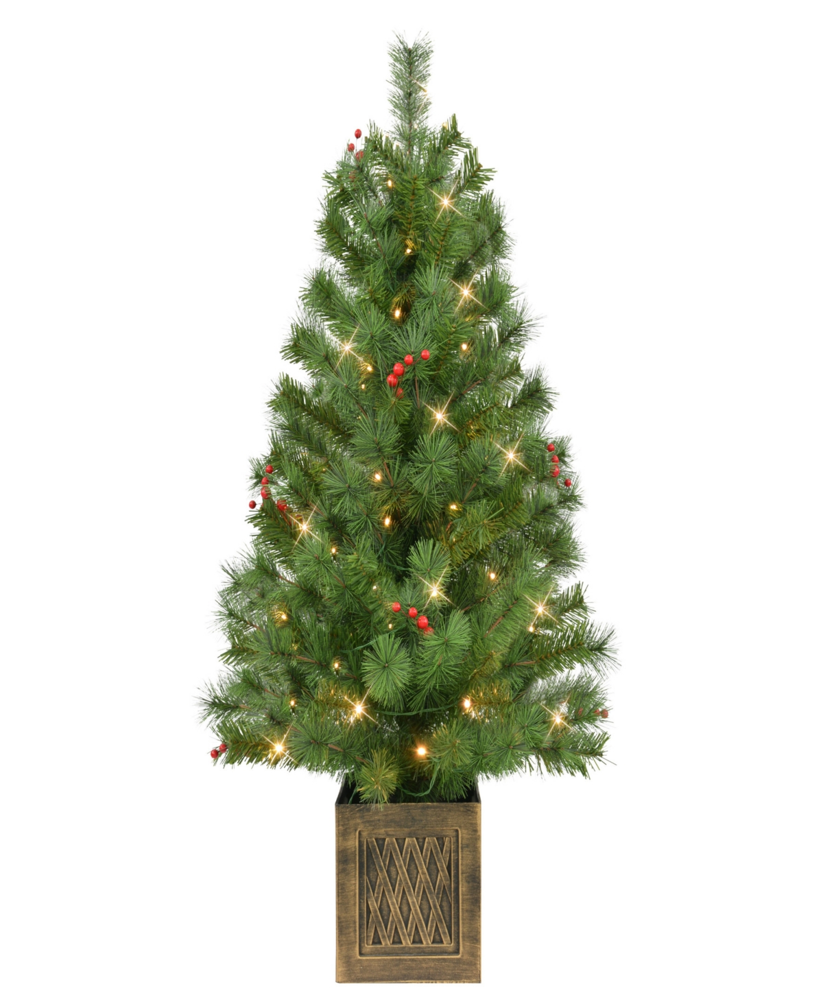 Click here for Puleo 3.5 Artificial Pre-Lit Potted Adorned Tree -... prices