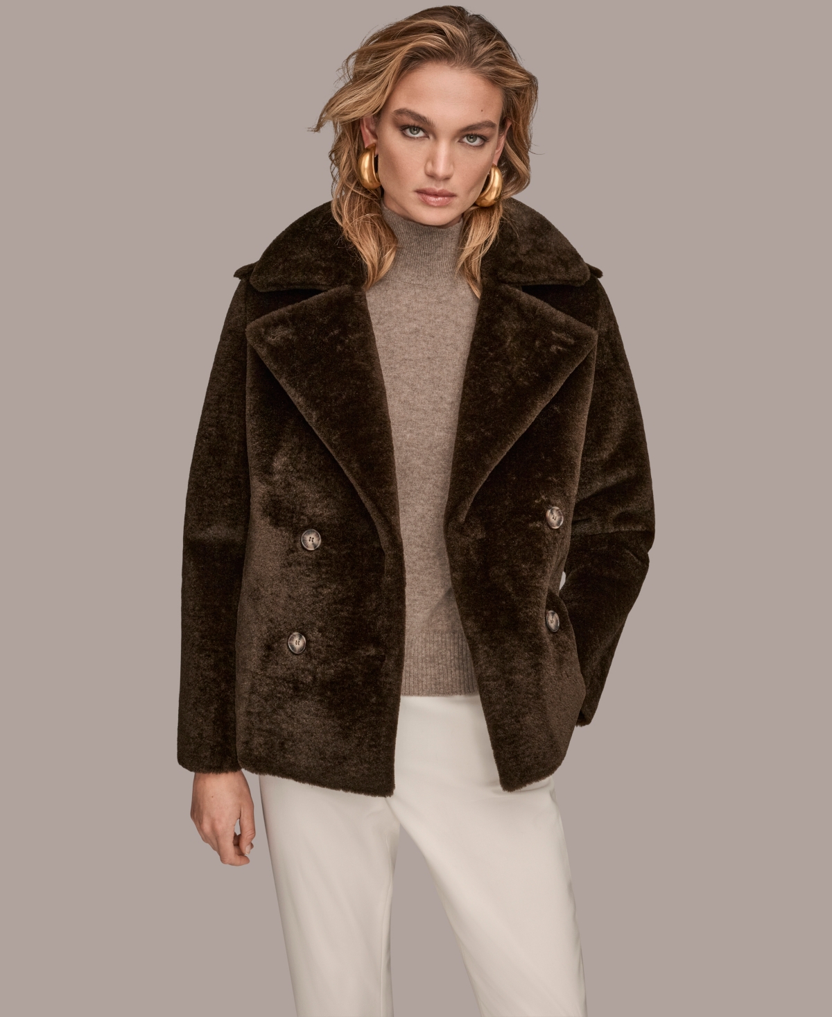 Click here for Donna Karan New York Womens Double-Breasted Coat -... prices