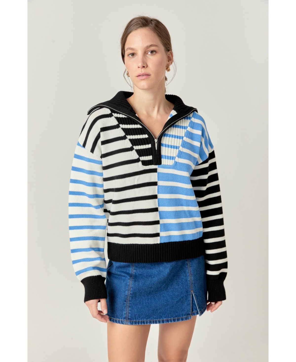 Click here for English Factory Womens Multi Stripe Knit - Powder... prices