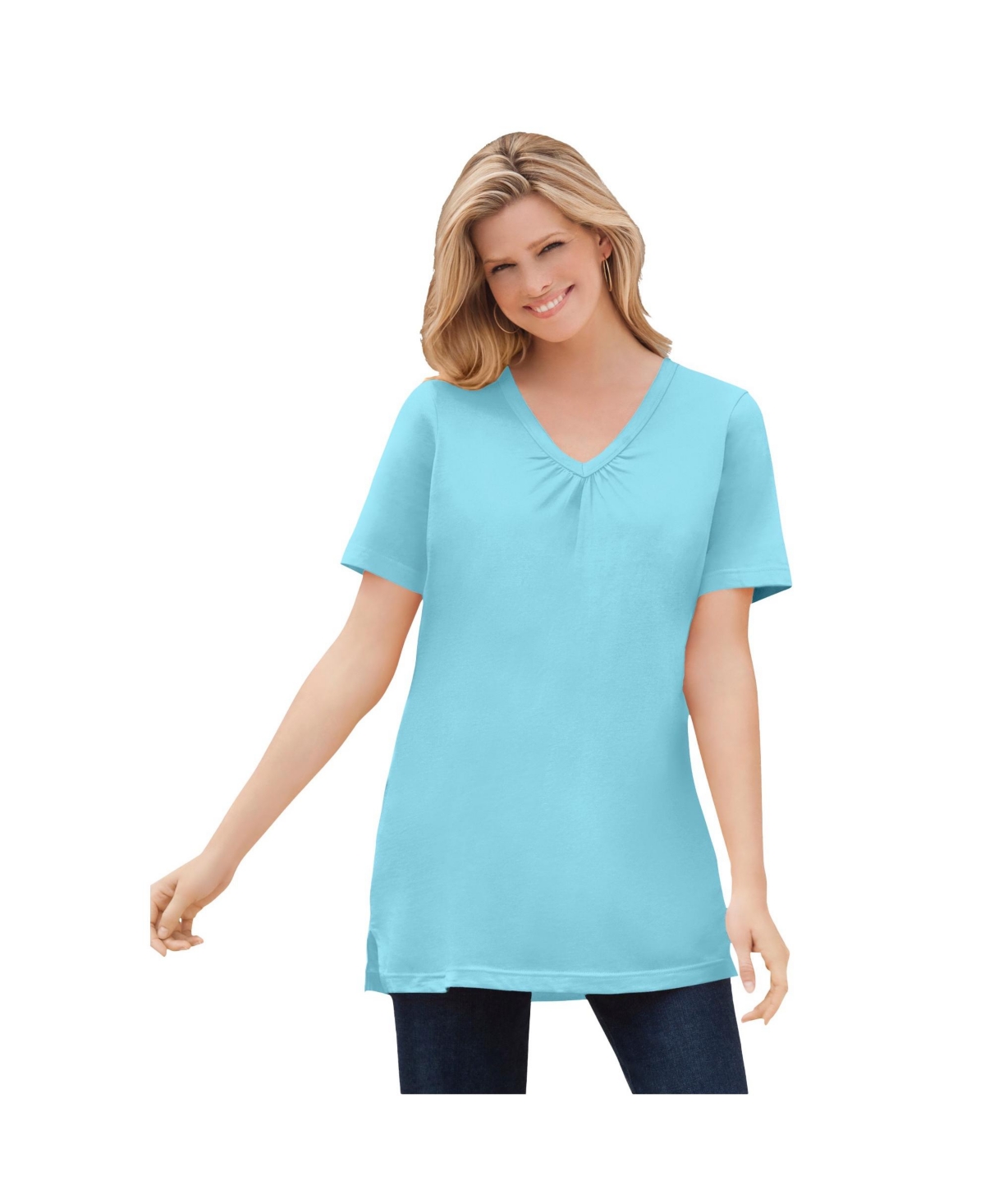 Click here for Woman Within Plus Size Within Perfect Short-Sleeve... prices