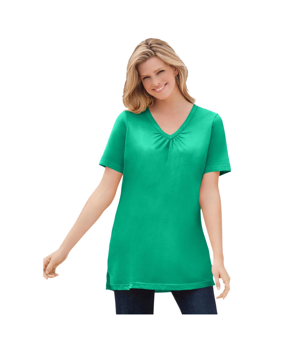 Click here for Woman Within Plus Size Within Perfect Short-Sleeve... prices