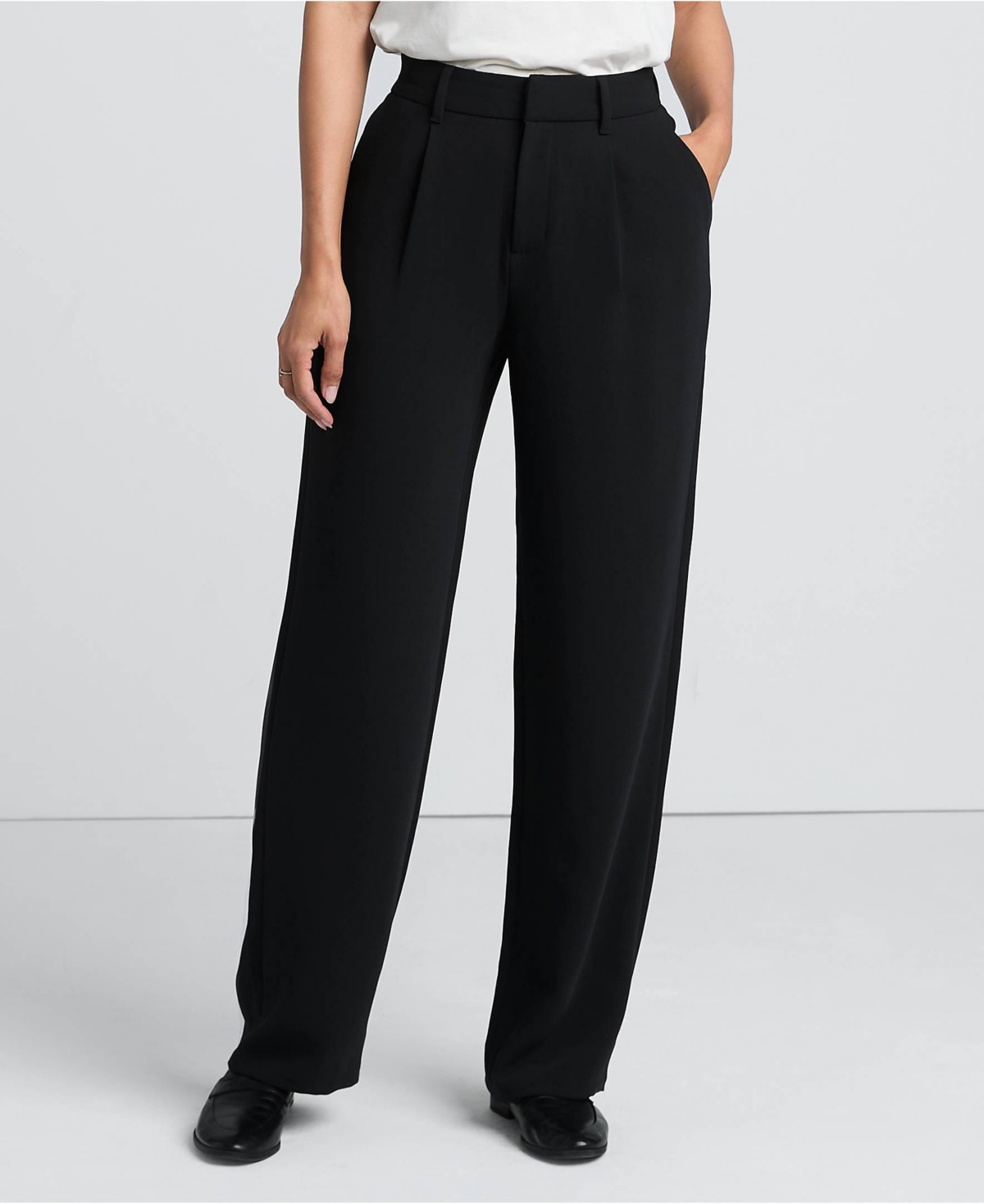 Click here for Lands End Womens Crepe High Rise Pleated Wide Leg... prices