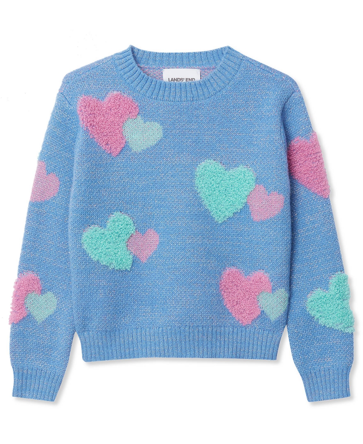 Click here for Lands End Girls Meet and Greet Knit Sweater - Purp... prices
